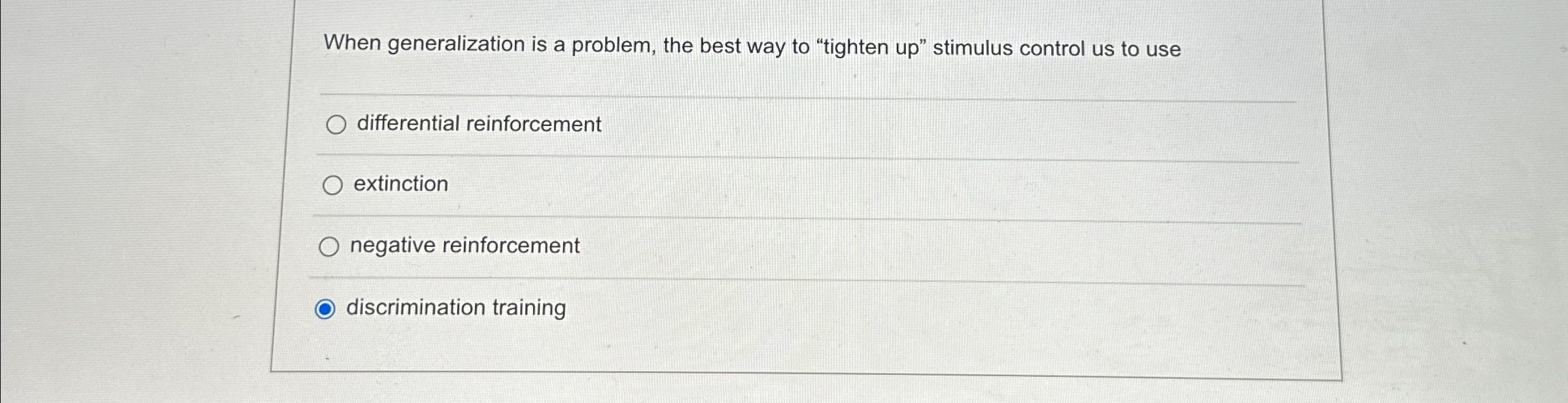 Solved When generalization is a problem, the best way to | Chegg.com