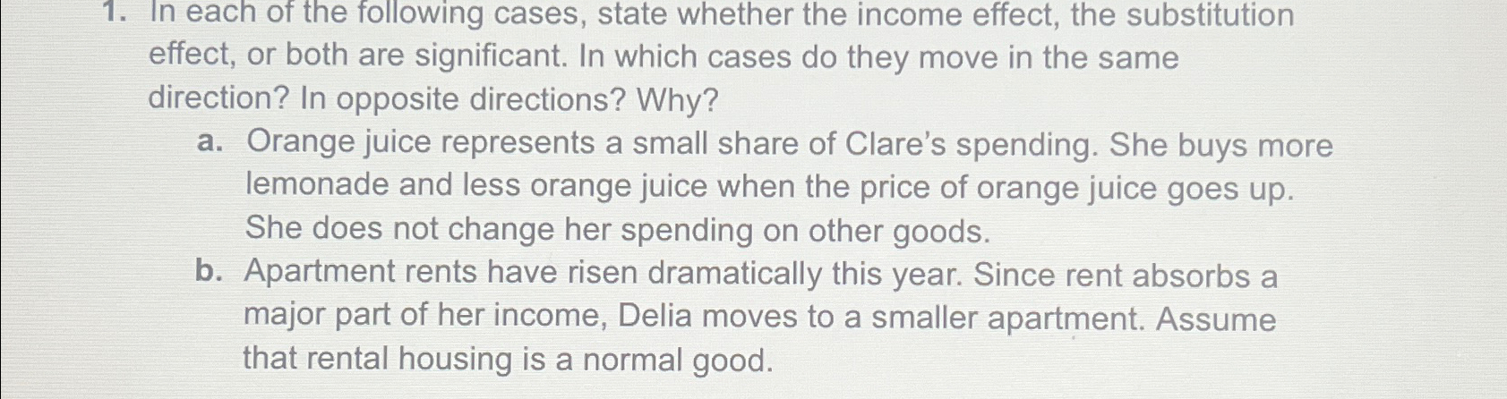 Solved In each of the following cases, state whether the | Chegg.com