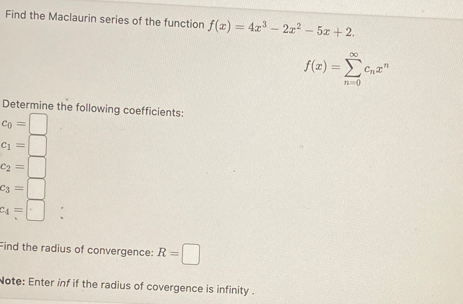 Solved Find the Maclaurin series of the function | Chegg.com