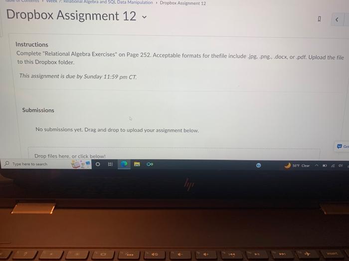 Instructions Complete "Relational Algebra Exercises" | Chegg.com