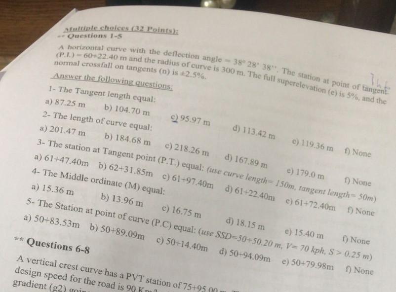 Solved fultiple choices (32 Points); Questions 1-5 A | Chegg.com