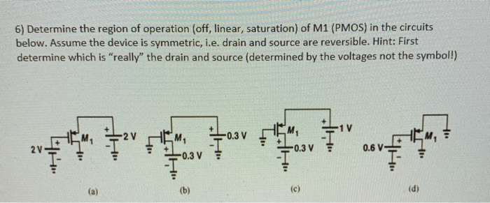 Solved 6 Determine The Region Of Operation Off Linear