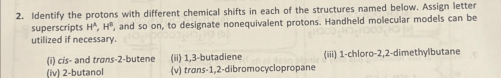 Solved Identify the protons with different chemical shifts | Chegg.com