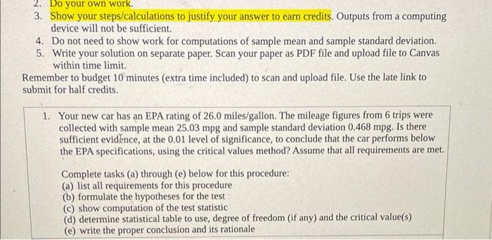 Solved 2. Do your own work. 3. Show your steps/calculations | Chegg.com