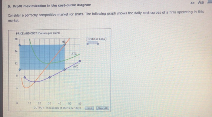 Solved 5. Profit maximization in the cost-curve diagram Аа | Chegg.com Solved 5. Profit maximization in the cost-curve diagram Аа | Chegg.com