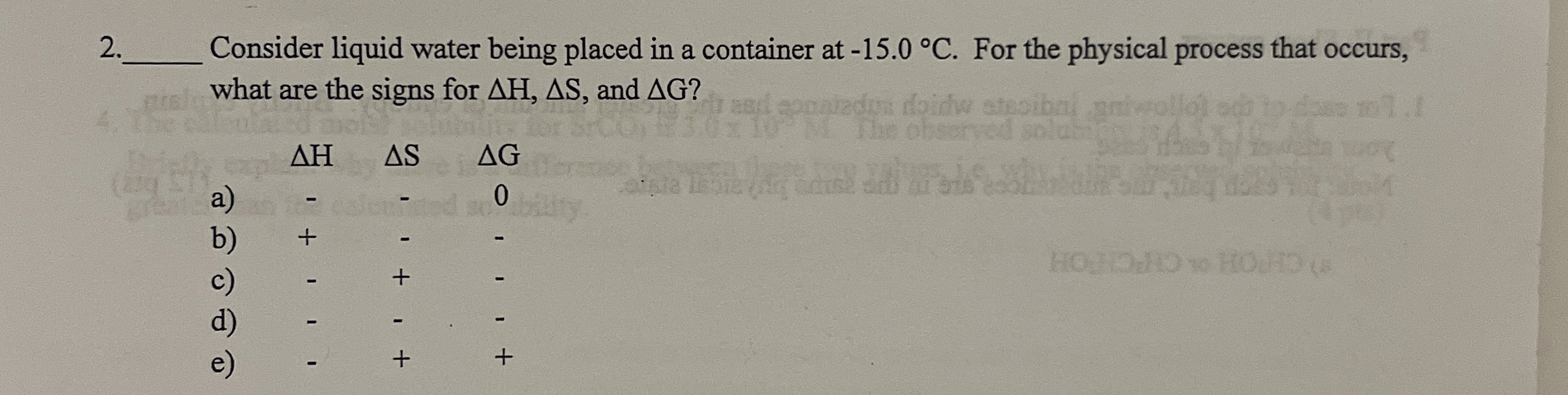 Solved 2 ﻿Consider liquid water being placed in a container | Chegg.com