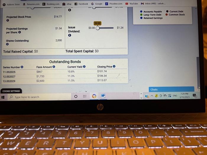 I am working on Capsim core finance. I want to issue | Chegg.com