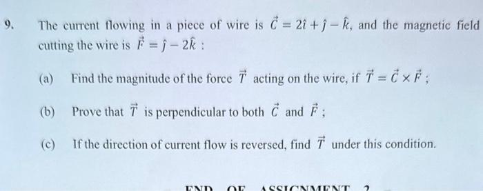 Solved The current flowing in a piece of wire is | Chegg.com