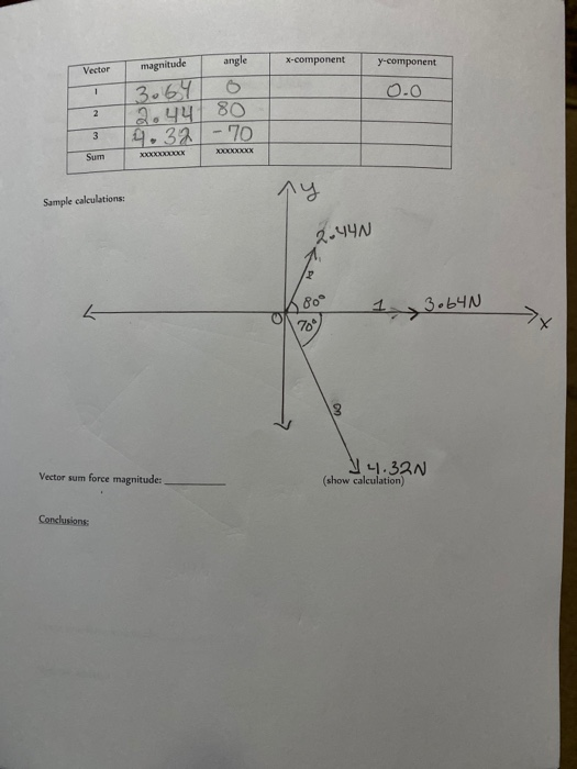 Solved Report Sheet Vector Addition Data: Graphical addition | Chegg.com
