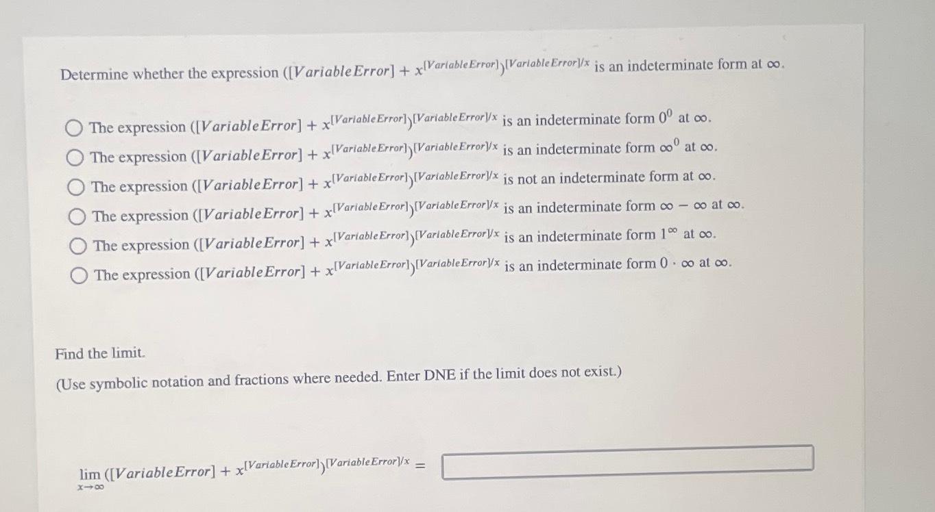 Solved Determine whether the expression ([Variable Error | Chegg.com