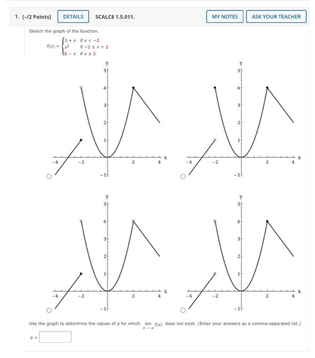 Solved Sketch the graph of the function. f(x)=⎩⎨⎧3+xx26−x if | Chegg.com
