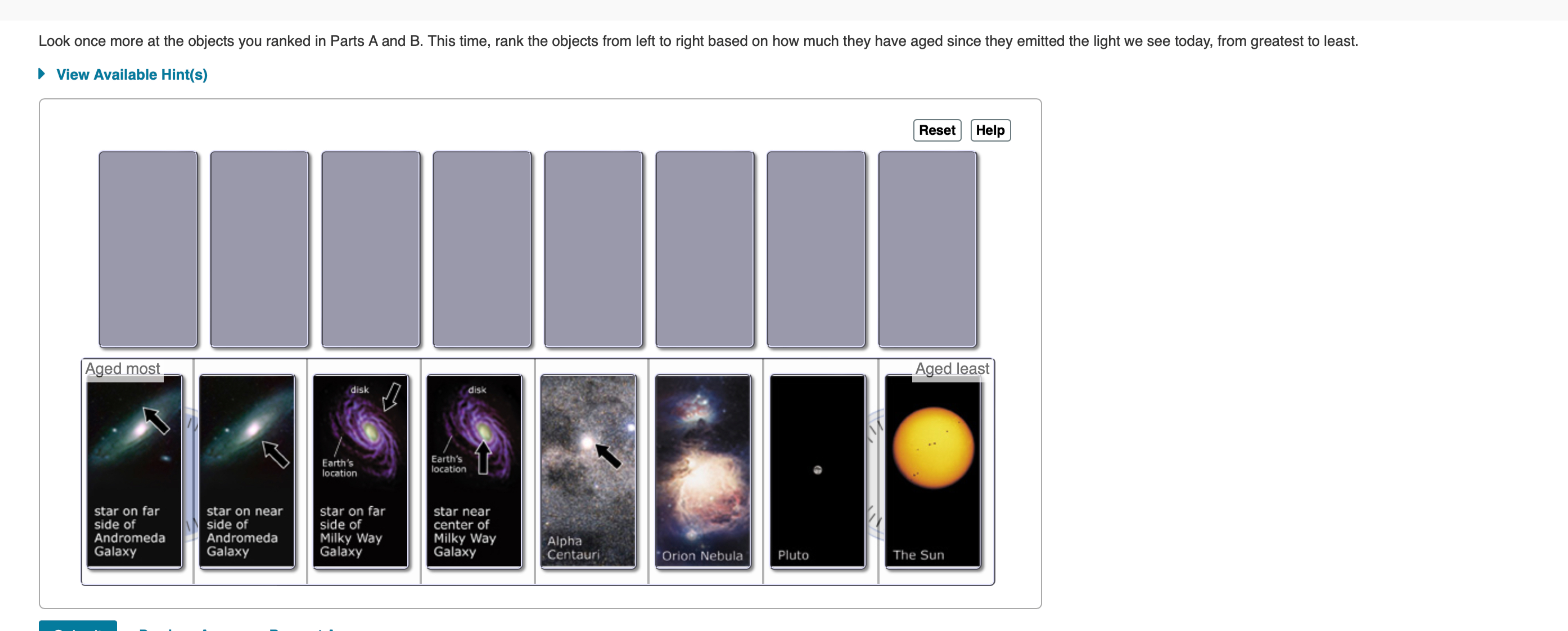 Solved Look once more at the objects you ranked in Parts A | Chegg.com