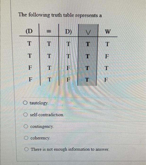 Use a short form truth table to answer the following | Chegg.com