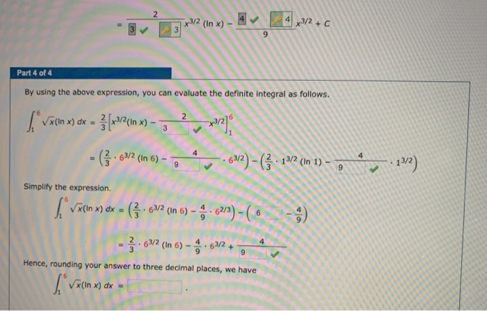 Solved Tutorial Exercise Evaluate the definite integral. Use | Chegg.com