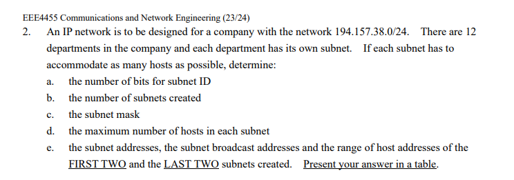Solved EEE4455 ﻿Communications and Network Engineering | Chegg.com