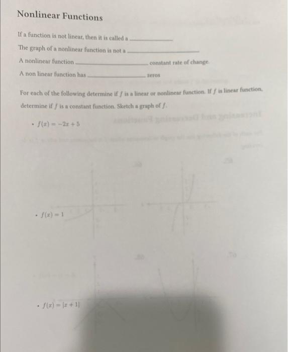 Solved Linear Functions A. function can be represented by | Chegg.com