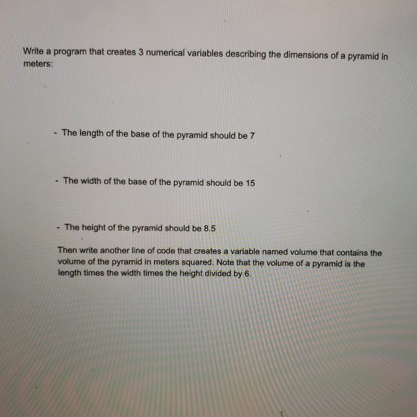 Solved Write a program that creates 3 numerical variables | Chegg.com
