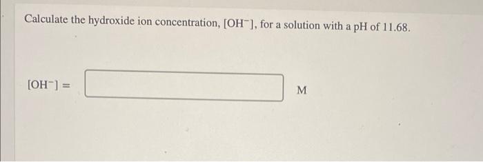 Solved What is the pH of a bleach solution that has a [OH-] | Chegg.com