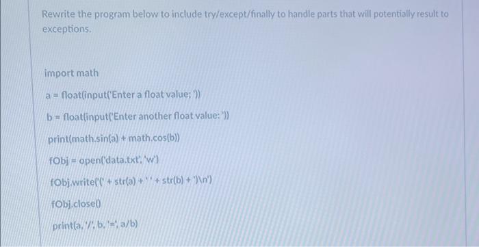 Solved Rewrite the program below to include | Chegg.com