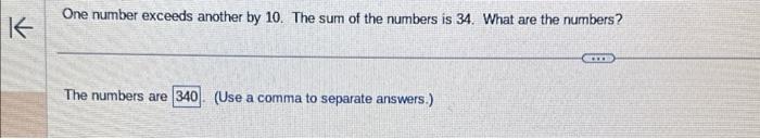 [Solved]: One number exceeds another by 10 . The sum of the