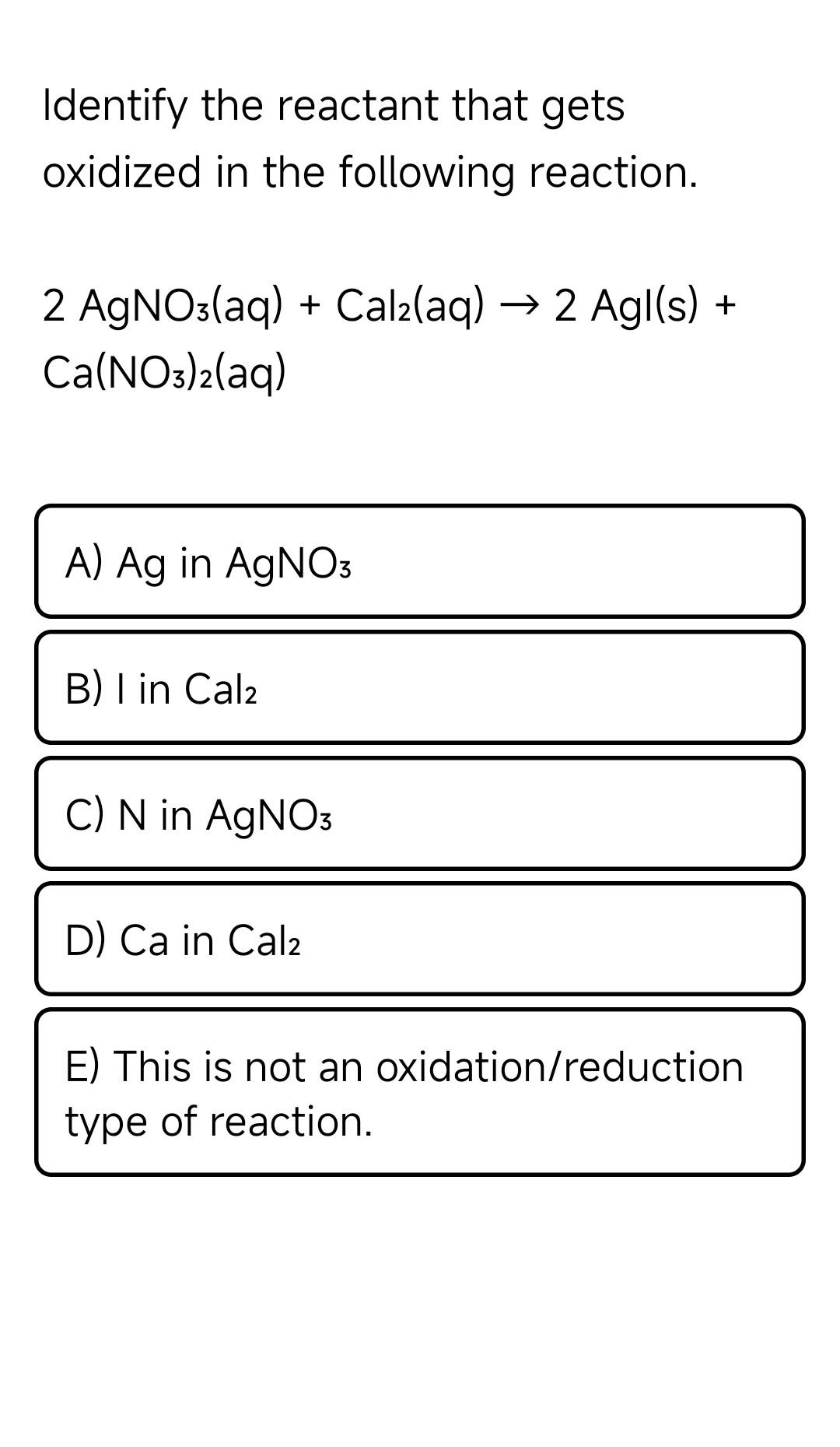 Solved Identify the reactant that gets oxidized in the | Chegg.com
