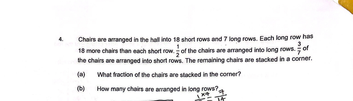 Solved Chairs are arranged in the hall into 18 ﻿short rows | Chegg.com