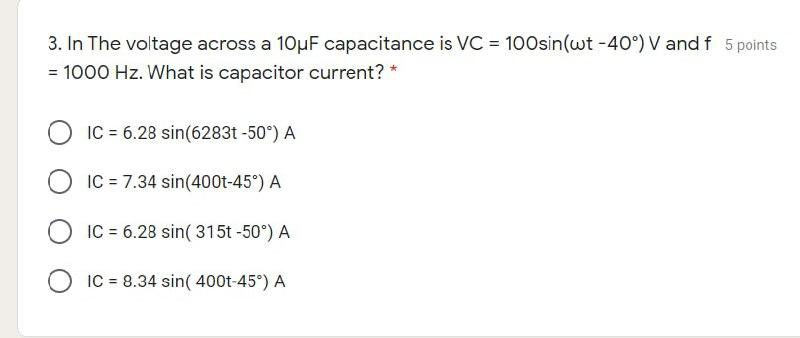 Solved 3. In The voltage across a 10uF capacitance is VC = | Chegg.com
