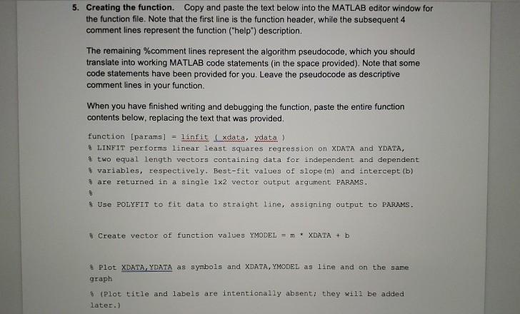 Solved problem 5. matlav code please. no octave or any other | Chegg.com