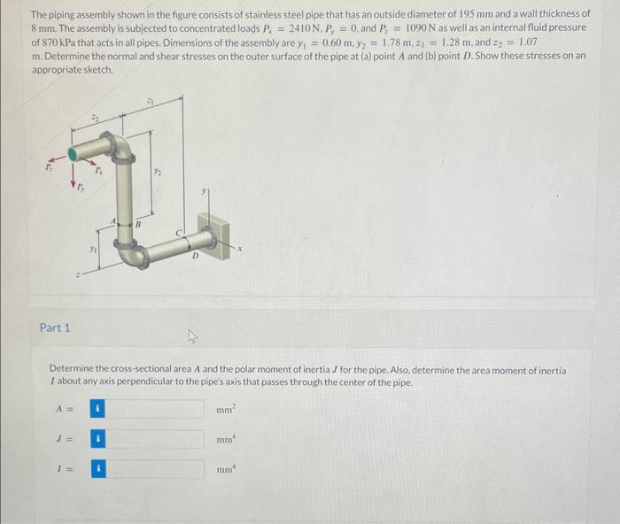 Solved The piping assembly shown in the figure consists of | Chegg.com