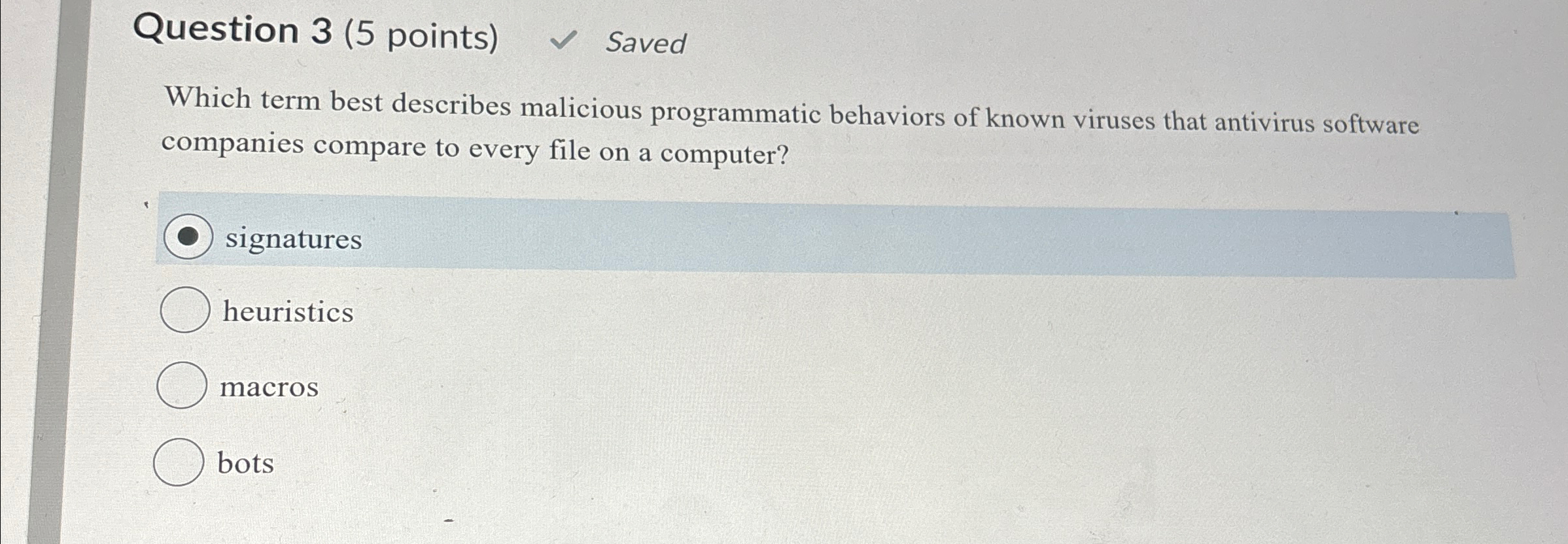 Solved Question 3 (5 ﻿points)SavedWhich term best describes | Chegg.com