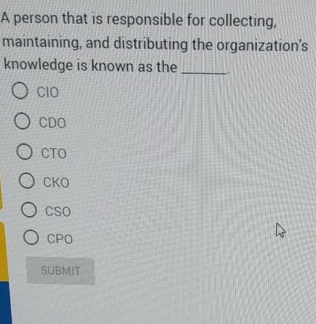 Solved A person that is responsible for collecting, | Chegg.com