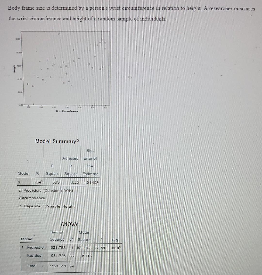 Solved Body frame size is determined by a person's wrist | Chegg.com