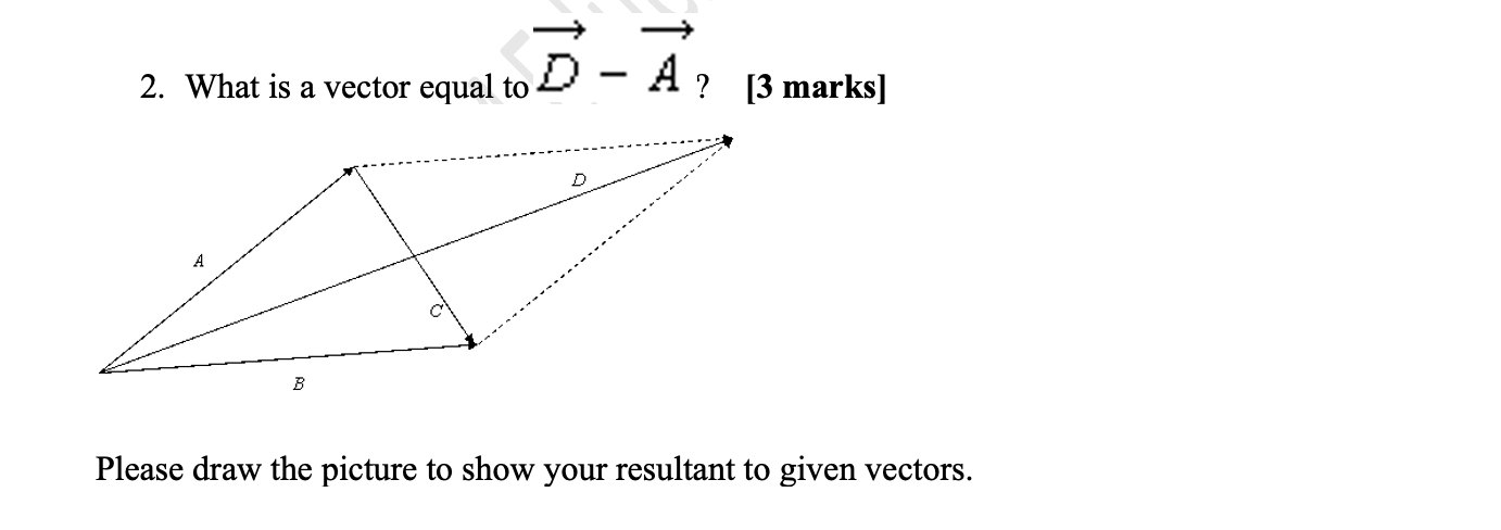 Solved What is a vector equal to vec(D)-vec(A) ? [3 | Chegg.com