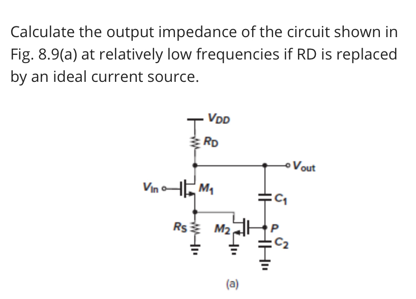 Solved Calculate the output impedance of the circuit shown | Chegg.com