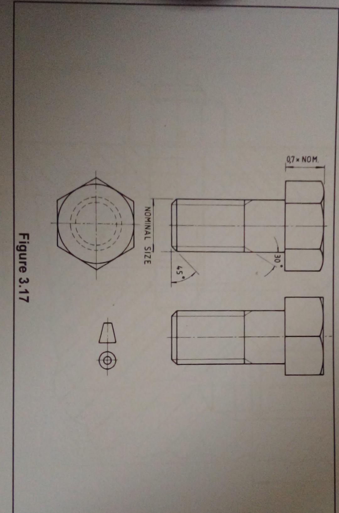 Solved EXERSIZE 3 3.1 Draw full size three typical views, as | Chegg.com