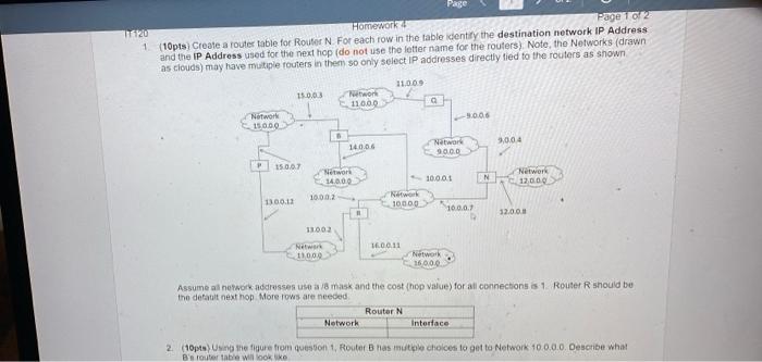 Solved Page 17120 Homework Page 12 1 (10pts Create a router | Chegg.com