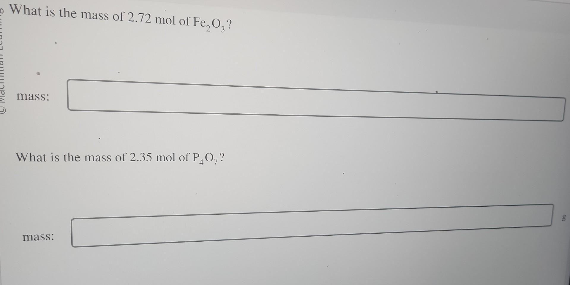 Solved What is the mass of 2.35 mol of P4O7 ? ma | Chegg.com