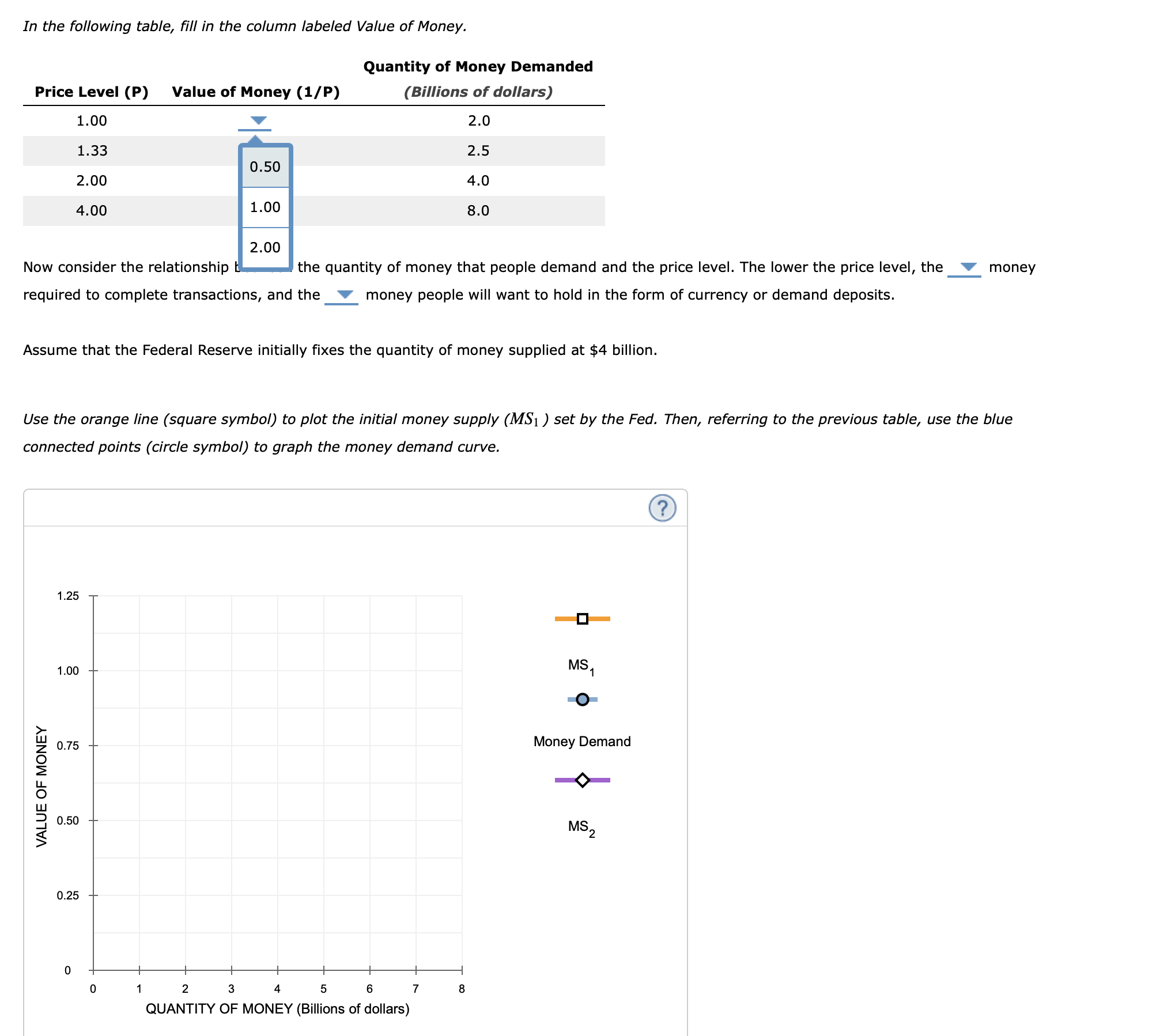 In the following table, fill in the column labeled | Chegg.com