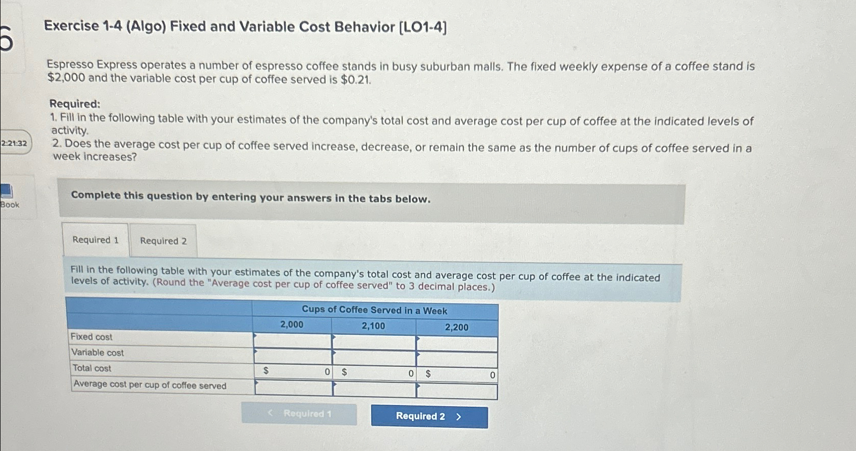 Solved Exercise 1 4 Algo ﻿fixed And Variable Cost Behavior 4854