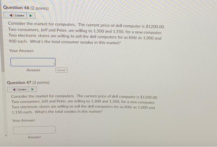 Solved Consider the market for computers. The current price | Chegg.com