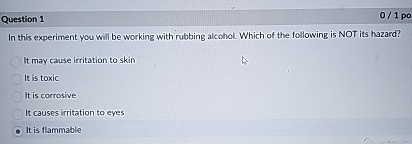 Solved Question 1In this experiment you will be working with | Chegg.com