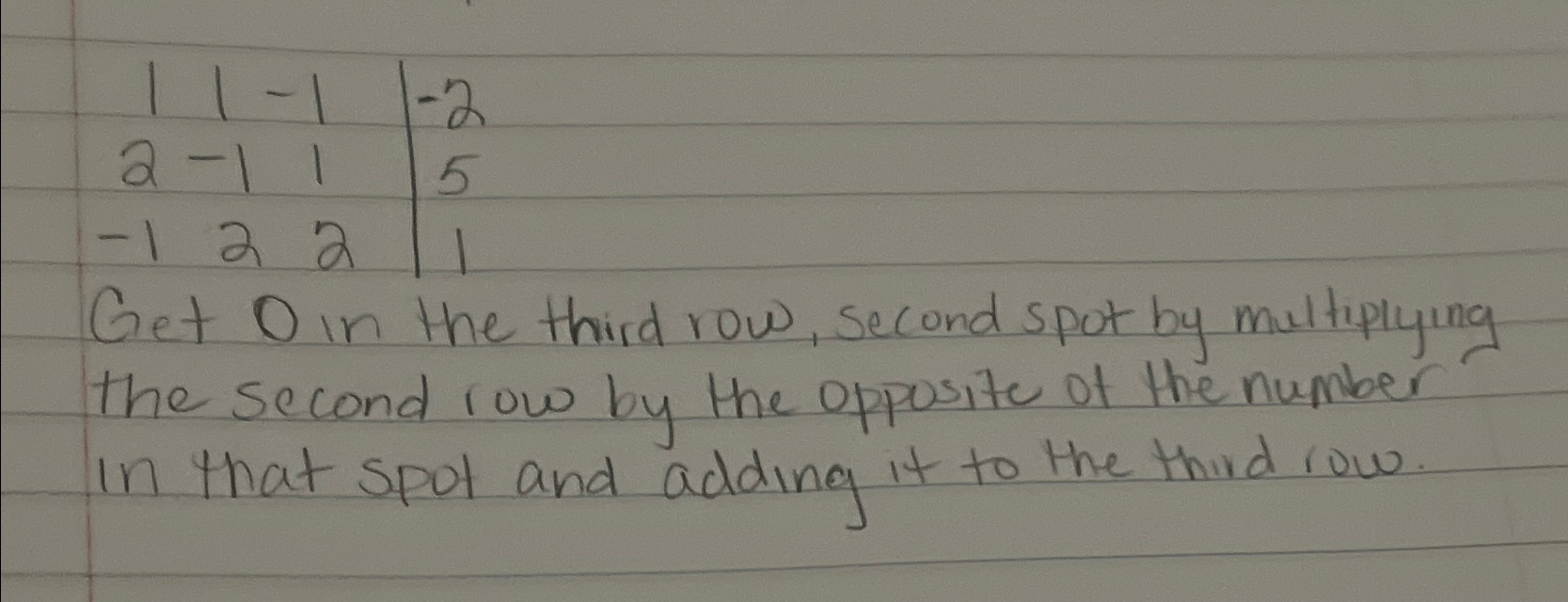 Solved 1,1,-1,-22,-1,1,5-1,2,2,1Get O ﻿in the third row, | Chegg.com