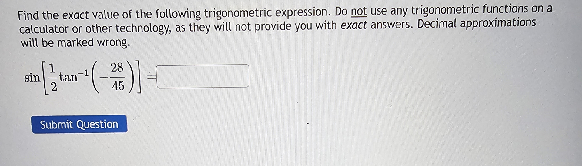 Solved Find the exact value of the following trigonometric | Chegg.com
