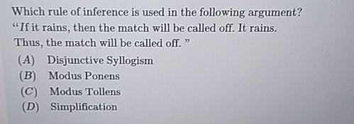 Solved Which rule of inference is used in the following | Chegg.com