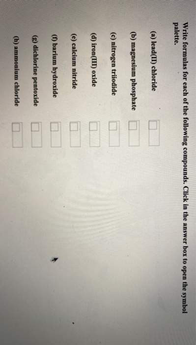 Solved Write formulas for each of the following compounds. | Chegg.com