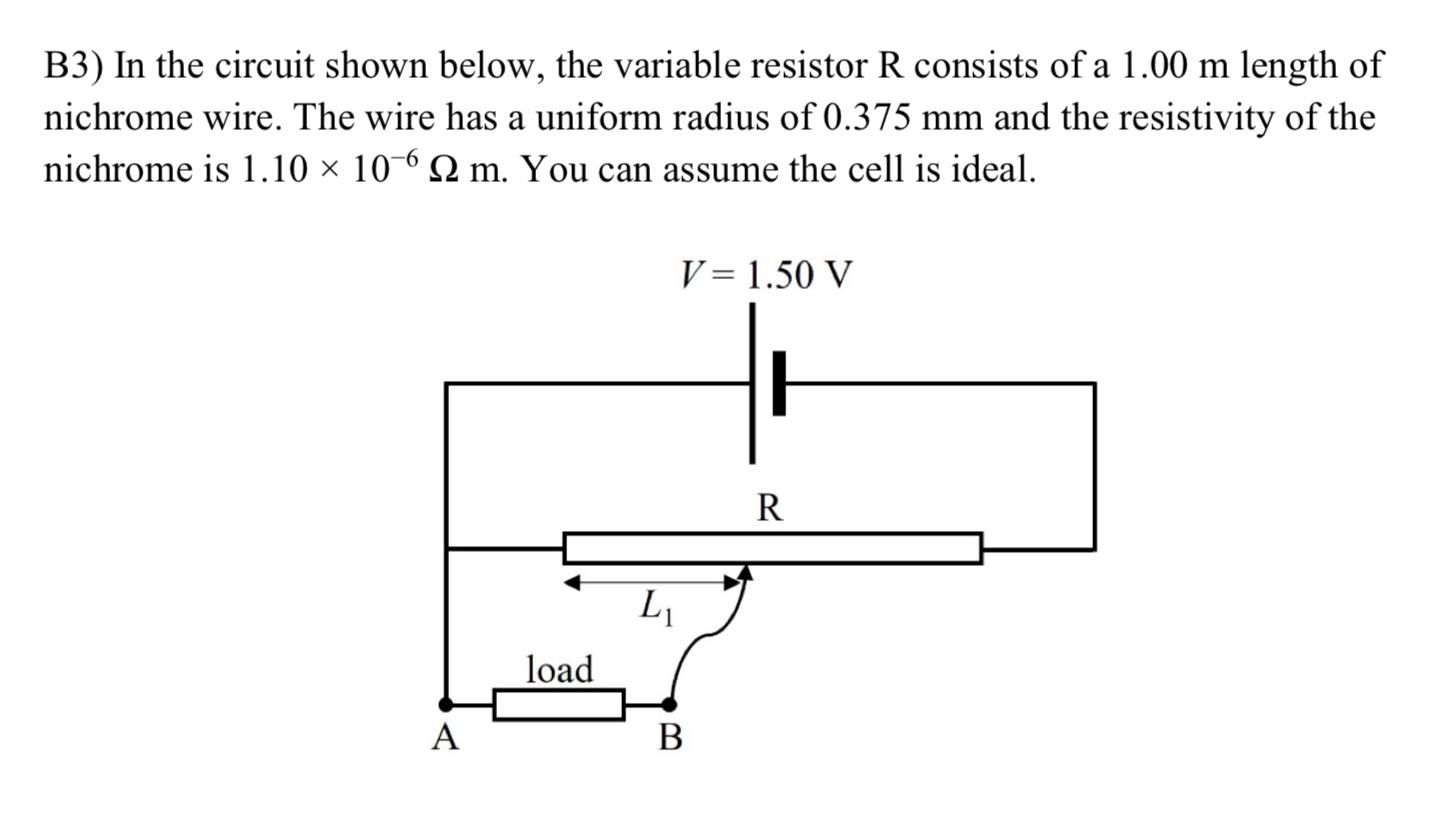 B3) ﻿In the circuit shown below, the variable | Chegg.com