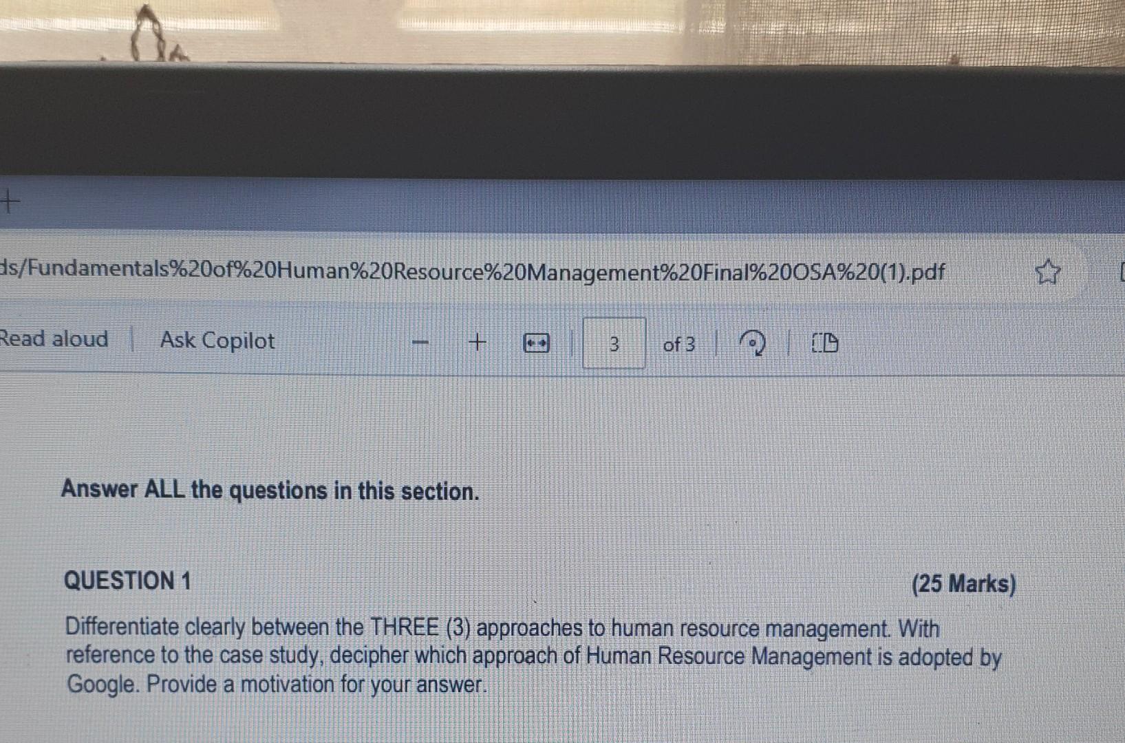Solved Answer ALL the questions in this section. QUESTION 1 | Chegg.com