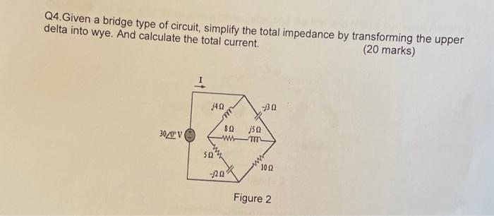 Solved Q4.Given a bridge type of circuit, simplify the total | Chegg.com