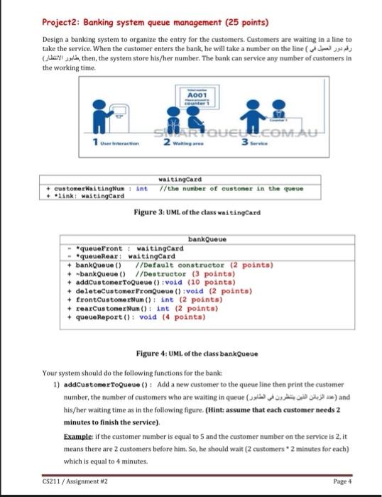 Solved Project2: Banking system queue management (25 points) | Chegg.com