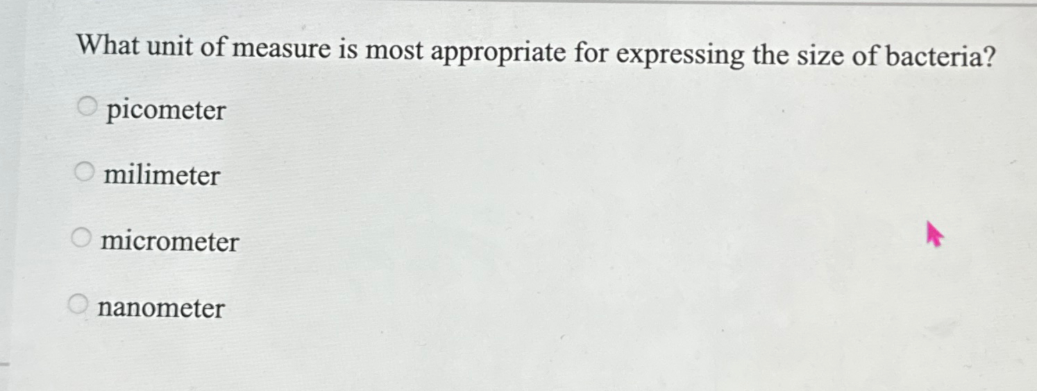 Solved What unit of measure is most appropriate for | Chegg.com